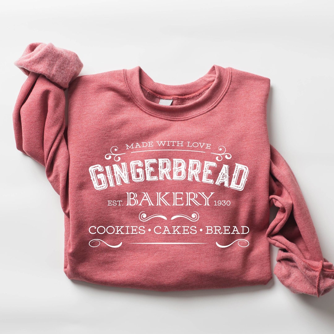 Cute Christmas Sweatshirt, Retro Gingerbread Bakery, Merry Christmas ...