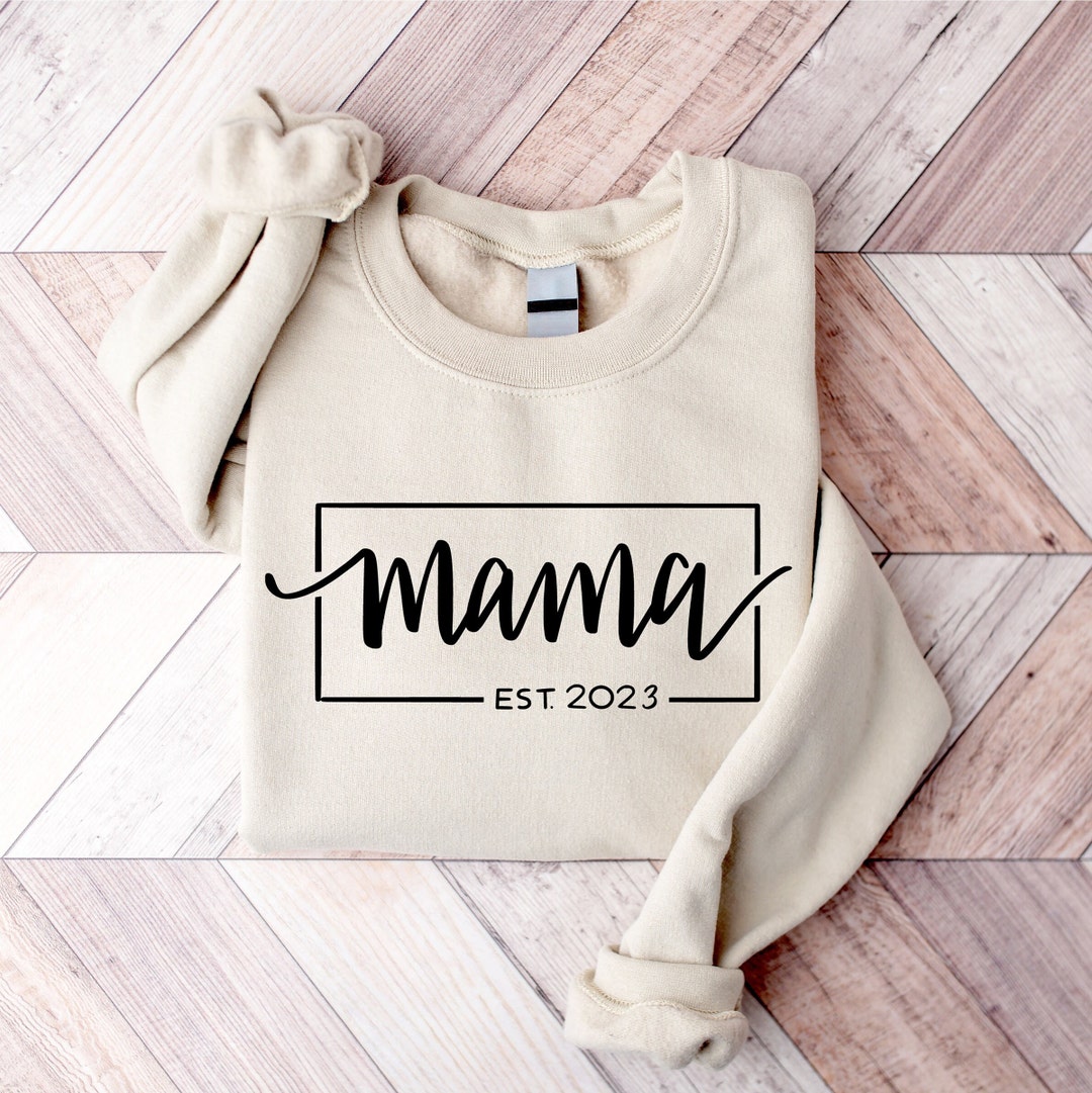 Custom Mama Est Sweatshirt, Mothers Day Sweatshirt, Cute Mom Sweatshirt ...