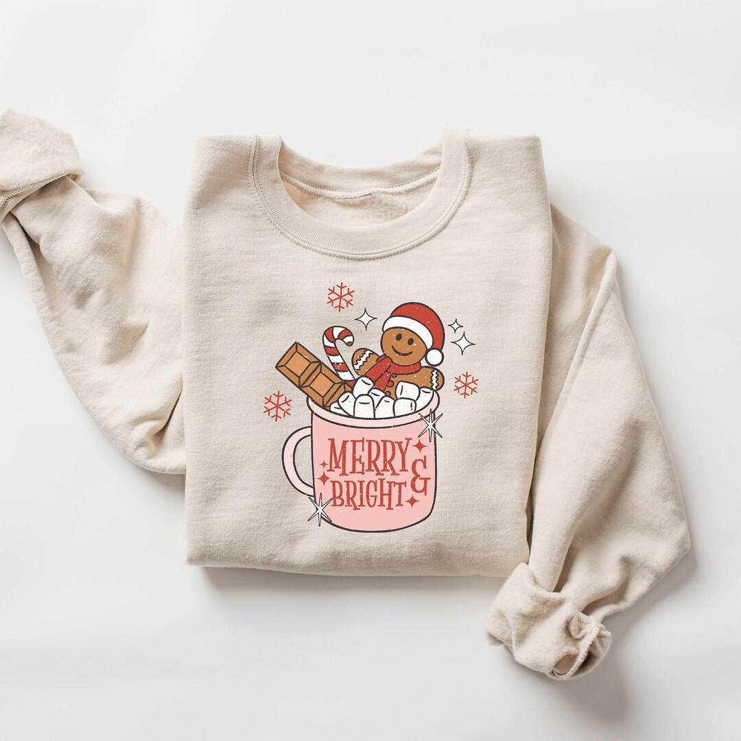Retro Gingerbread Christmas Sweatshirt, Merry Christmas, Christmas ...