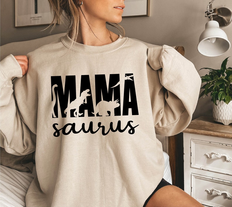 Mama Saurus Sweatshirt Dinosaur Mom Sweatshirt Cute Mama - Etsy