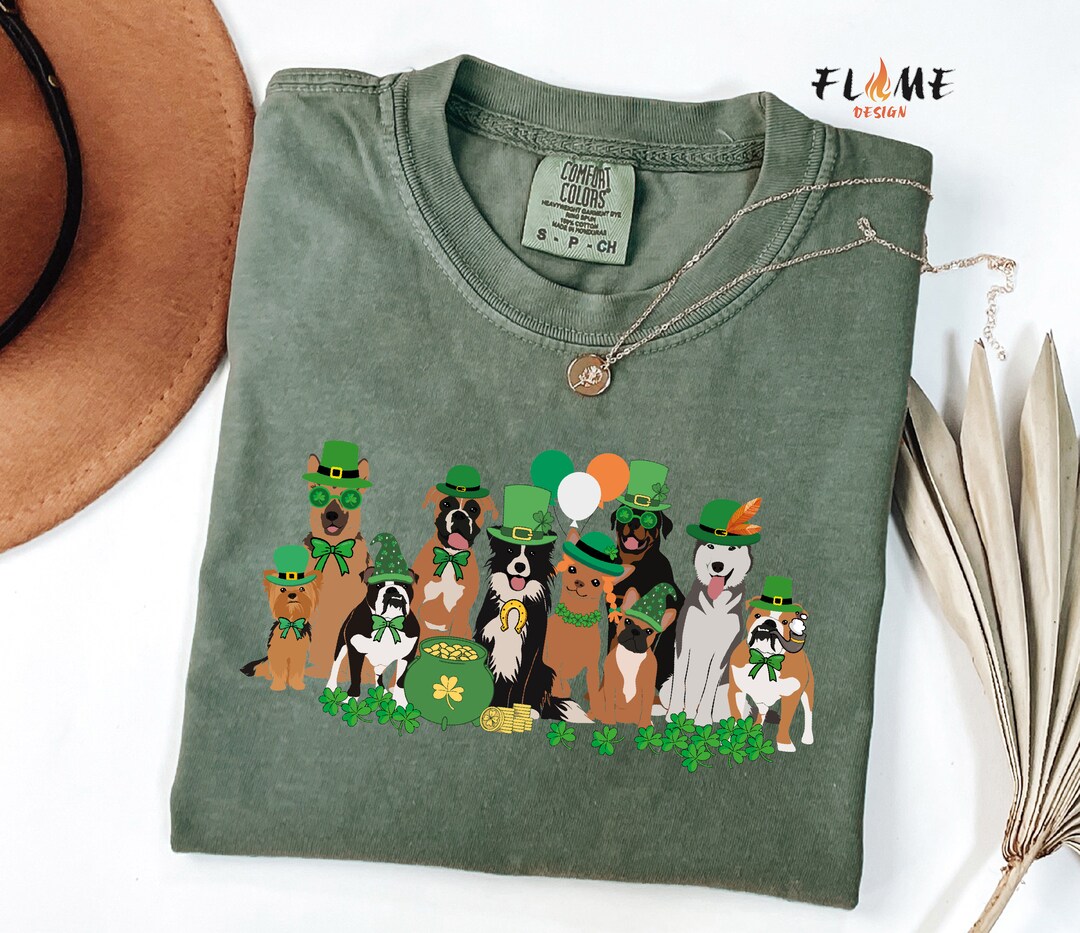 St Patricks Dogs Shirt, Lucky Dogs Shirt, Dog Lover Shirt, Shamrock ...