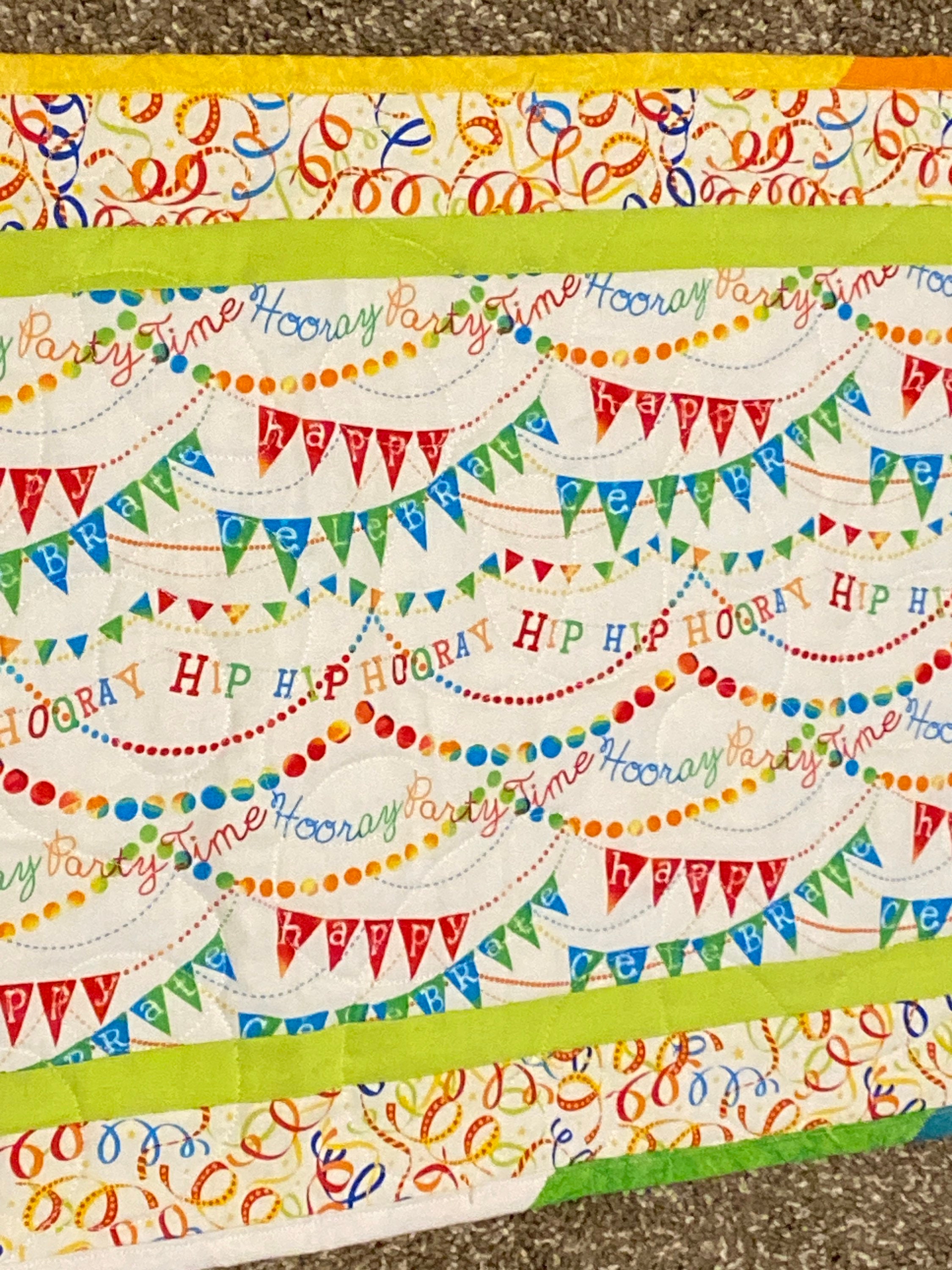 Happy Birthday Quilted Table Runner 15 X 46 8606 - Etsy