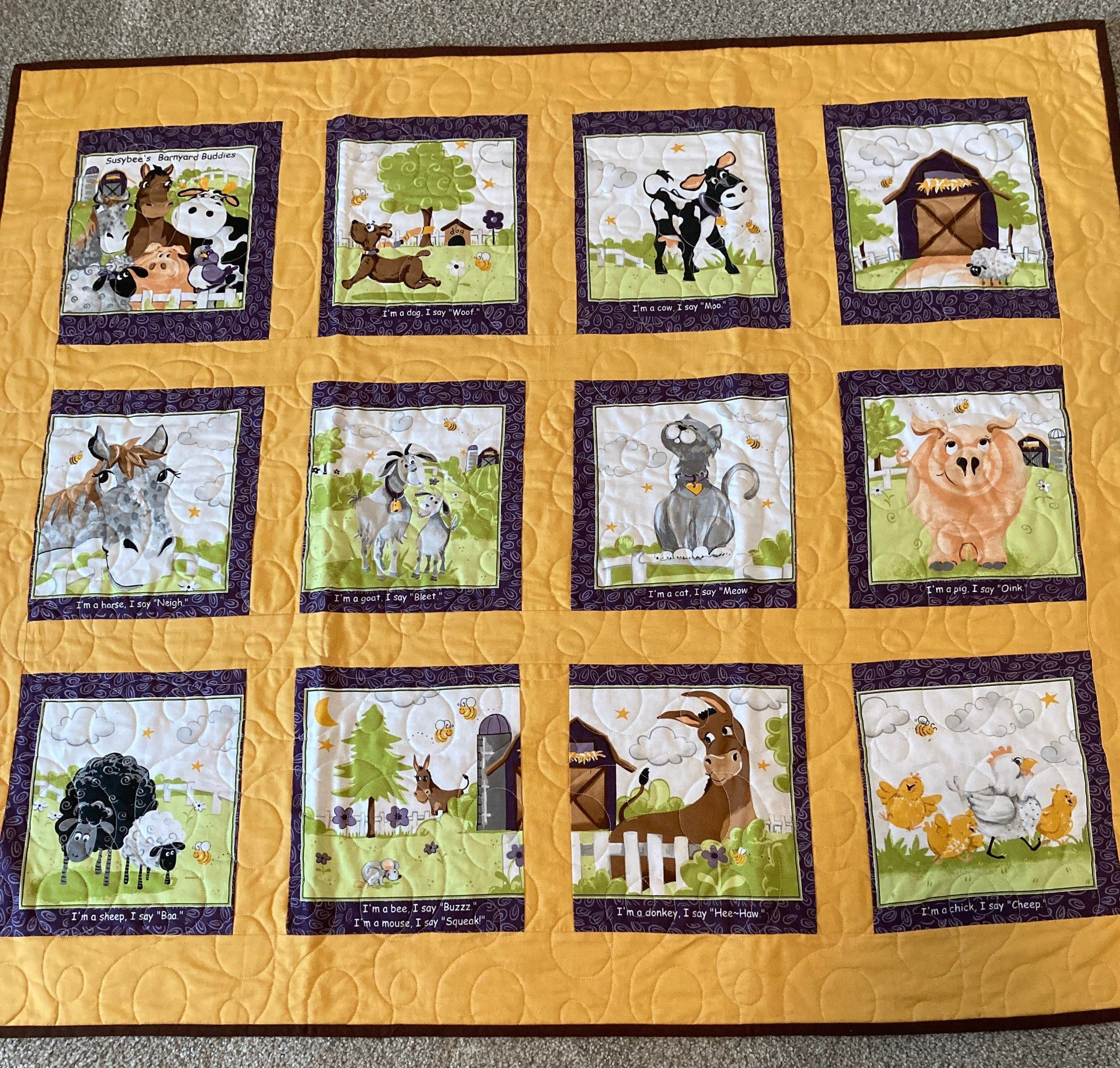 Barnyard Buddies Story Book Quilt. 144 | Etsy