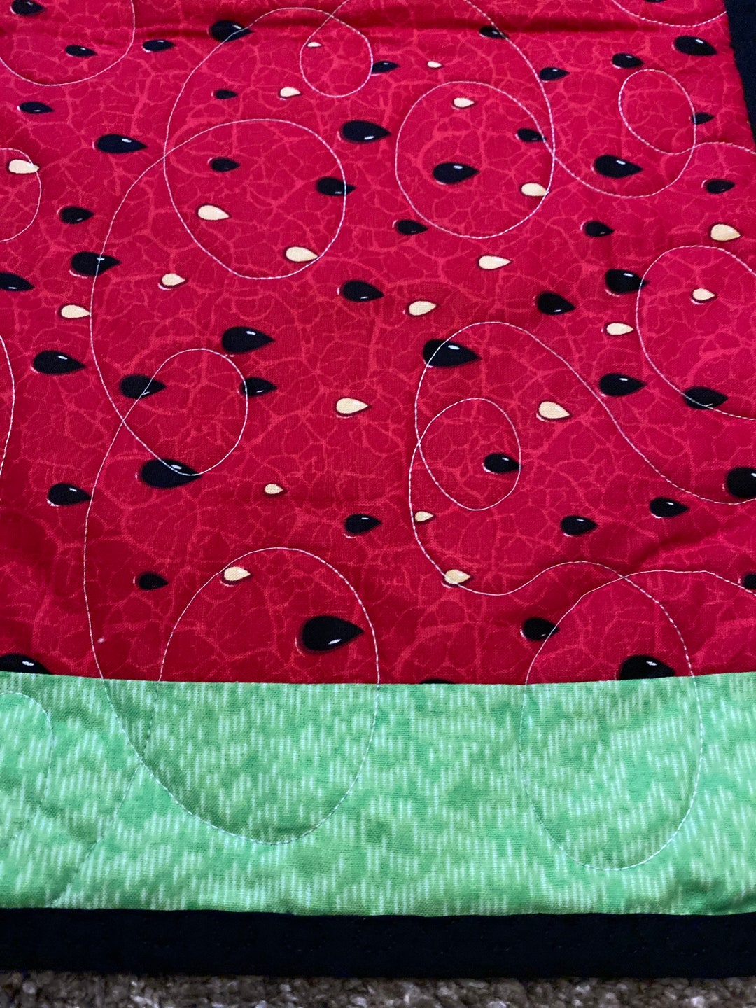 Watermelon Quilted Table Runner 41”x14”. #8486 - Etsy