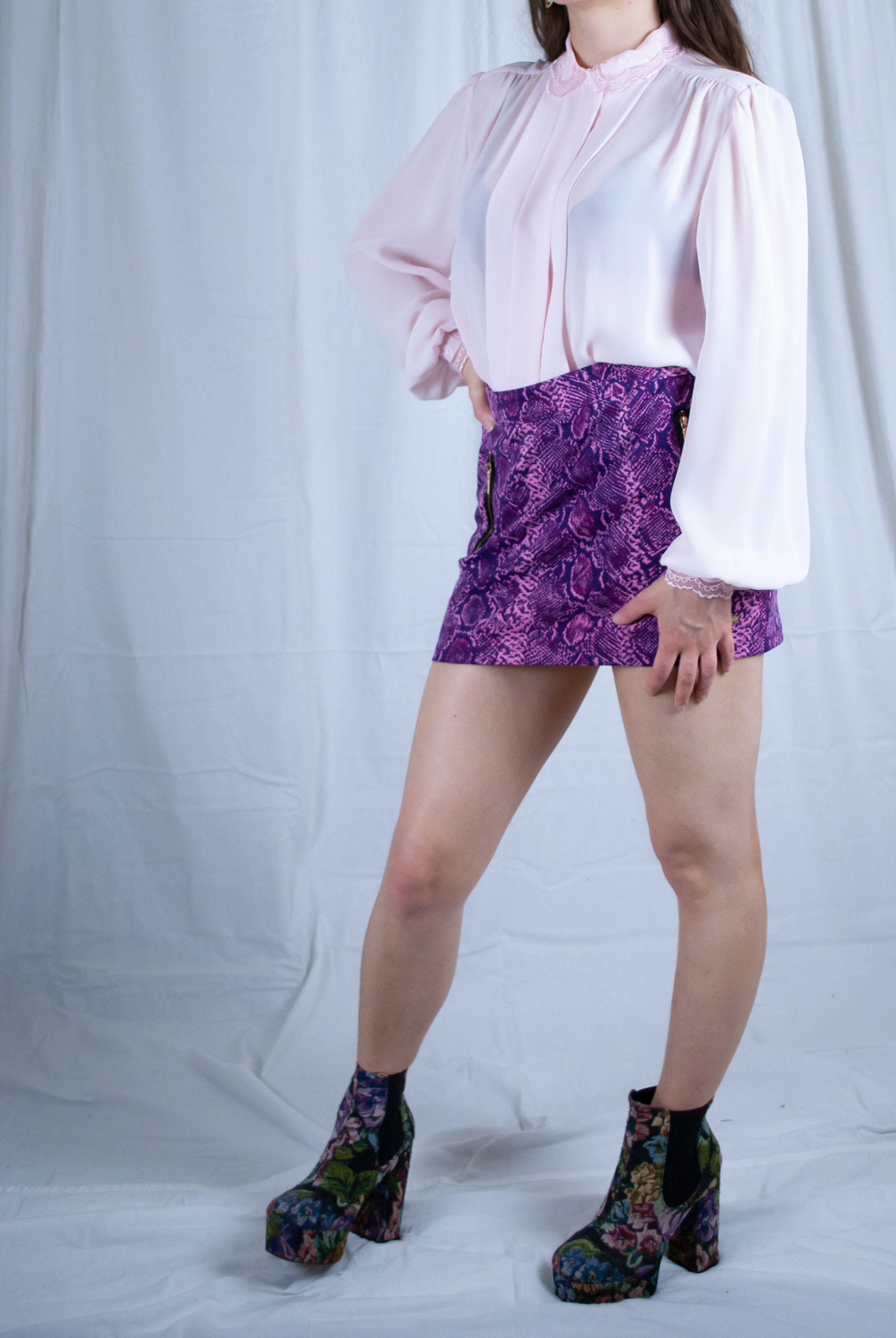 Romantic Sheer Blush Button Up Blouse 80s Vintage Victorian Etsy