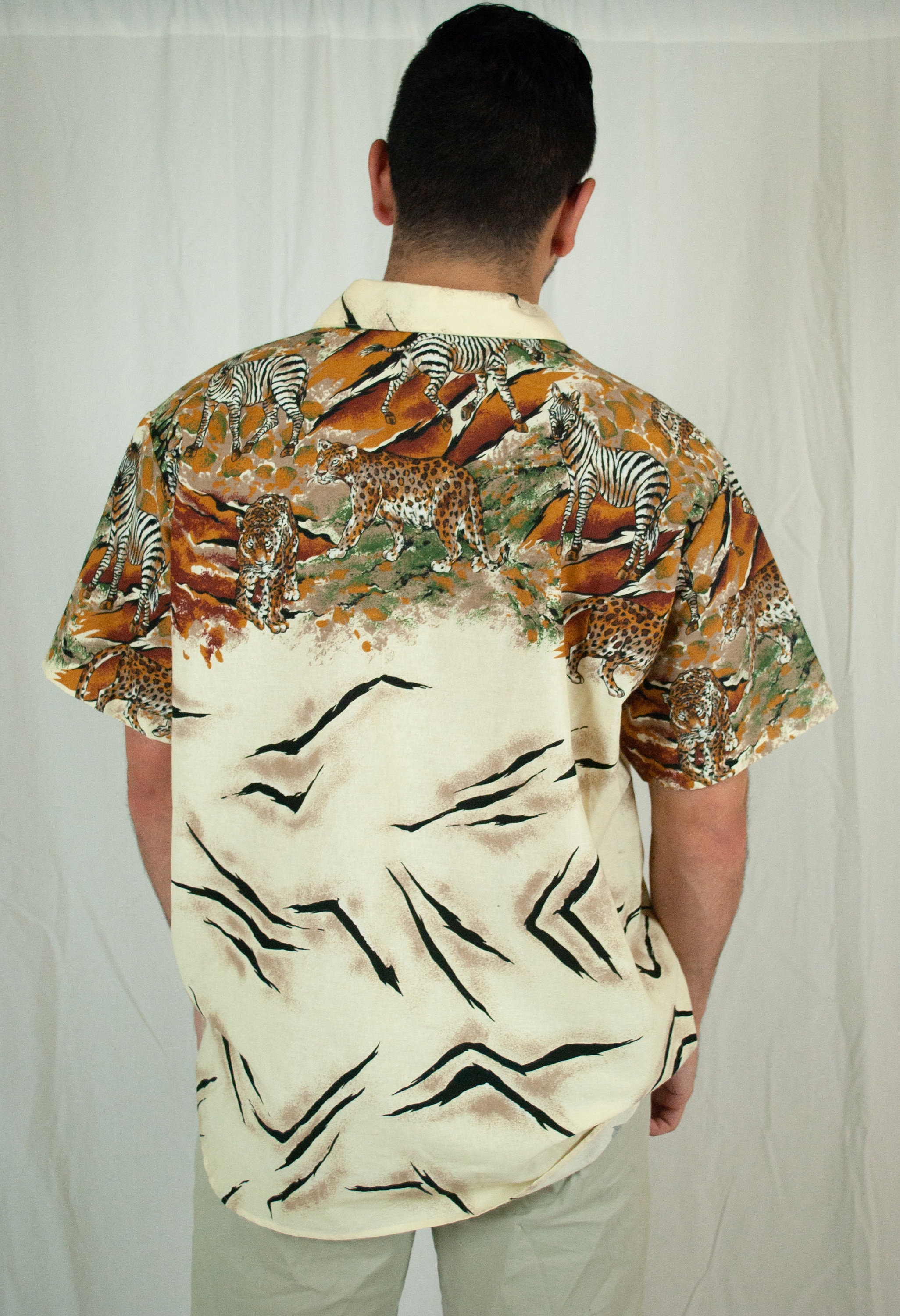 Animal Print Button Up / Vintage 80s 90s Tiger Zebra Cheetah | Etsy