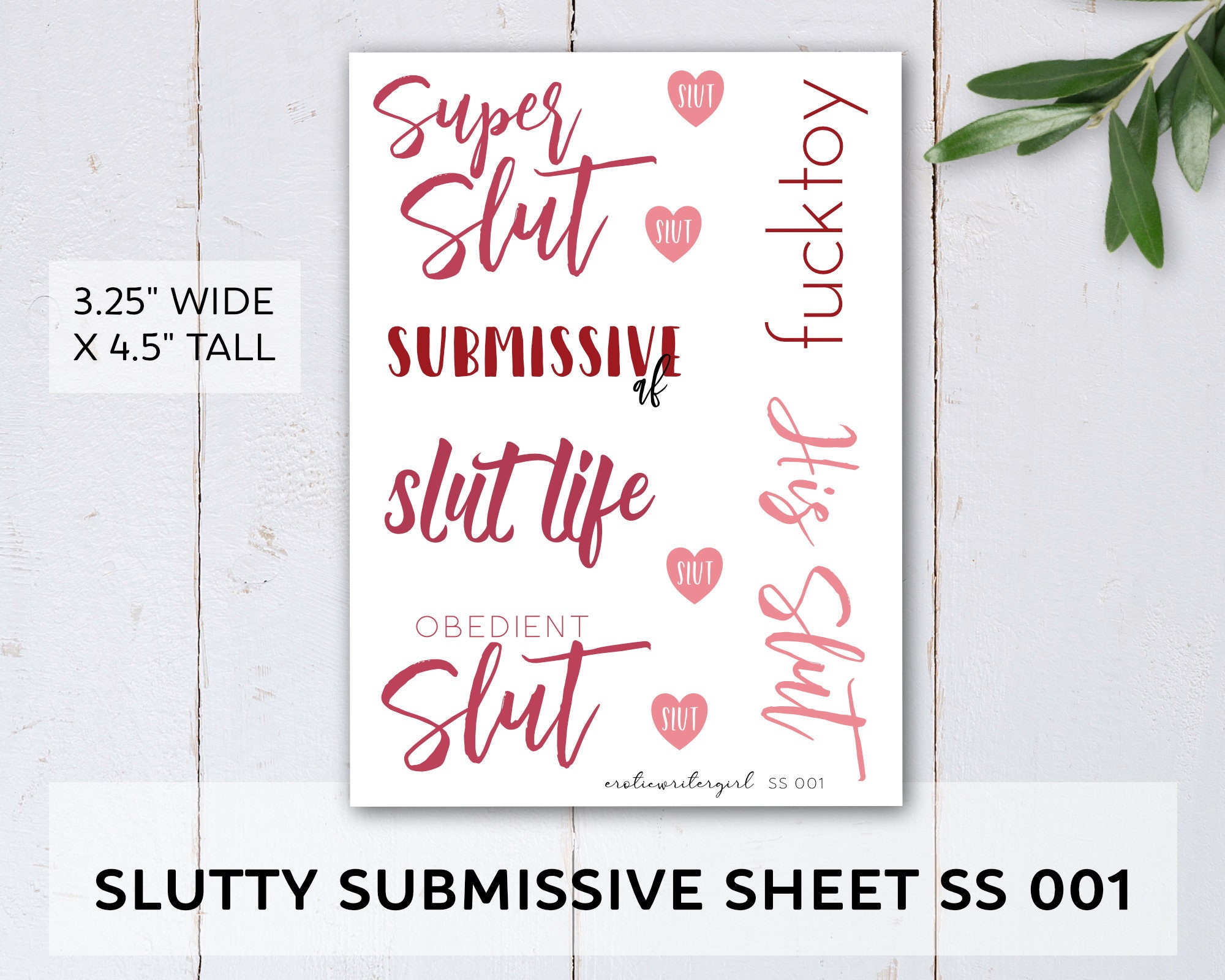 Slutty Submissive Sticker Sets for the Submissive Planner / - Etsy