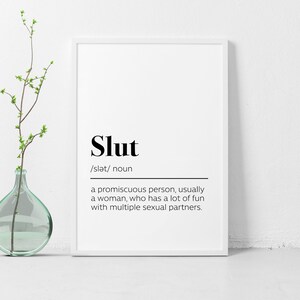 Printable Slut Definition Poster / Digital Print / Home Office Decor ...