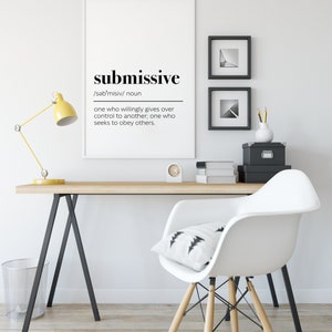 Printable Submissive Definition Poster / Digital Print / Home Office Decor / Inspirational Wall ...
