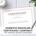 Domestic Discipline Certificate Contract / Printable / Great Gift for ...