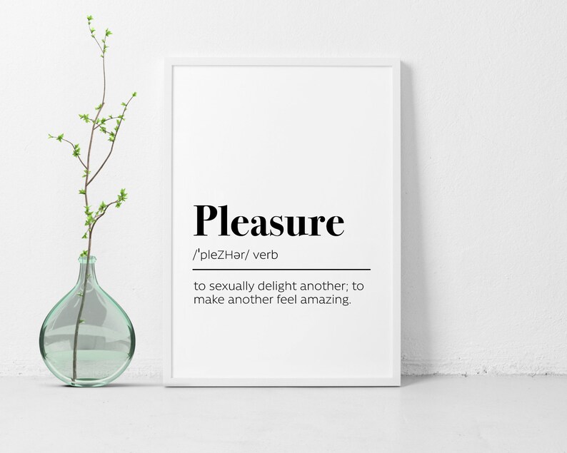 Printable Pleasure Definition Poster Digital Print Home Etsy