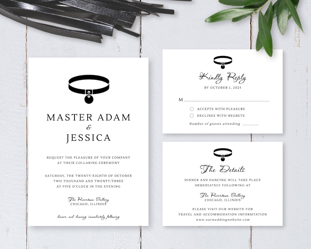 Minimalist Editable Collaring Ceremony Invitation Template Set With ...