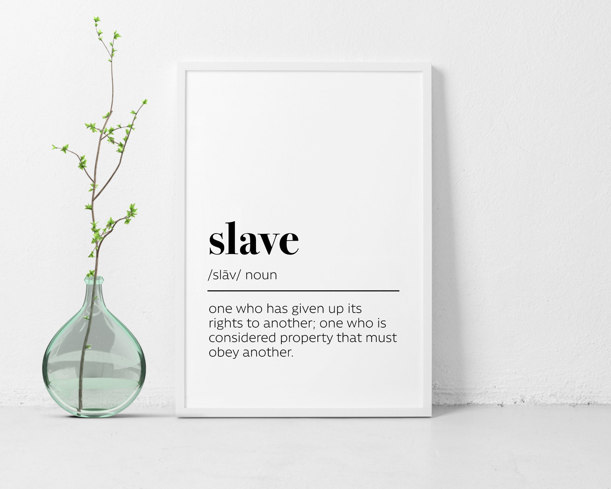Printable Slave Definition Poster / Digital Print / Home Office Decor ...