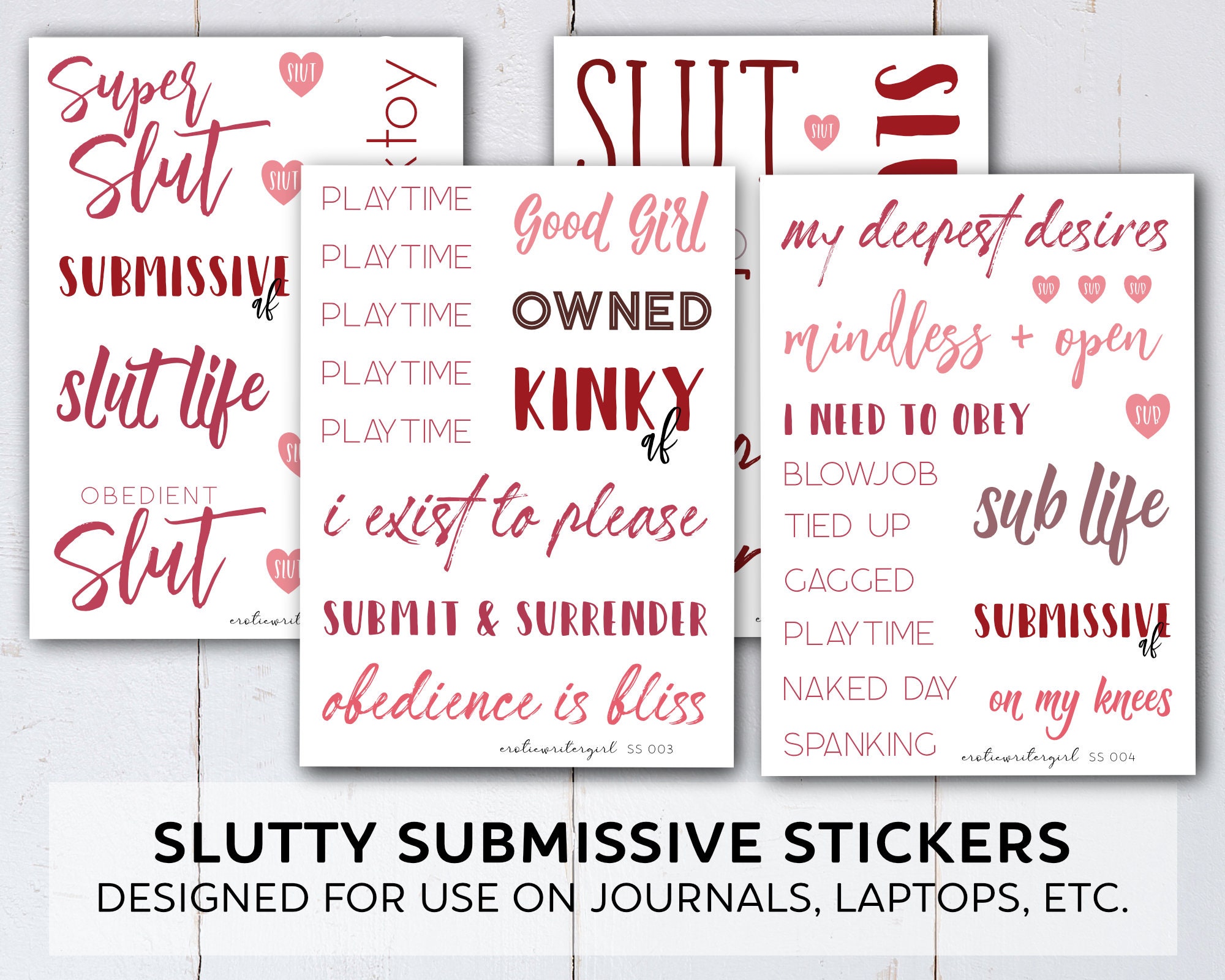 Slutty Submissive Sticker Sets for the Submissive Planner / - Etsy