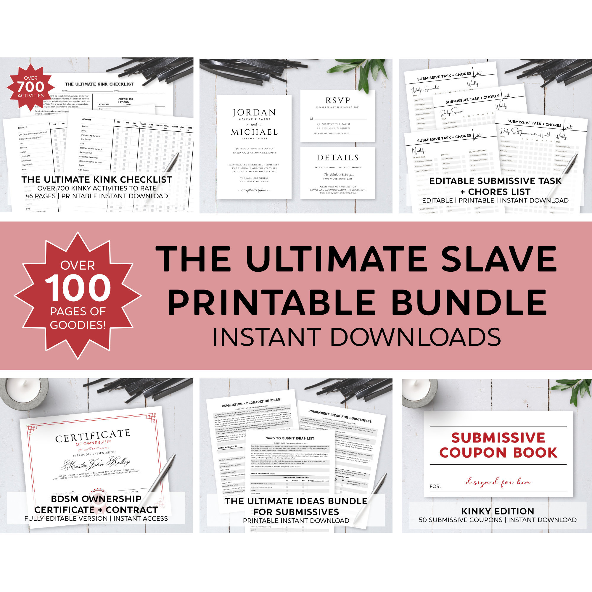 The Ultimate Slave Printable Bundle / Submissives / Discipline / BDSM ...