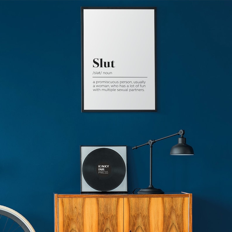 Printable Slut Definition Poster / Digital Print / Home Office Decor / Inspirational Wall Art ...