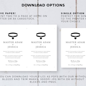 Minimalist Editable Collaring Ceremony Invitation Template Set With ...
