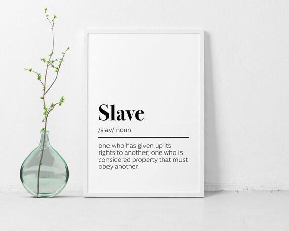 Printable Slave Definition Poster / Digital Print / Home - Etsy