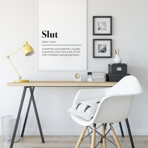 Printable Slut Definition Poster / Digital Print / Home Office Decor ...