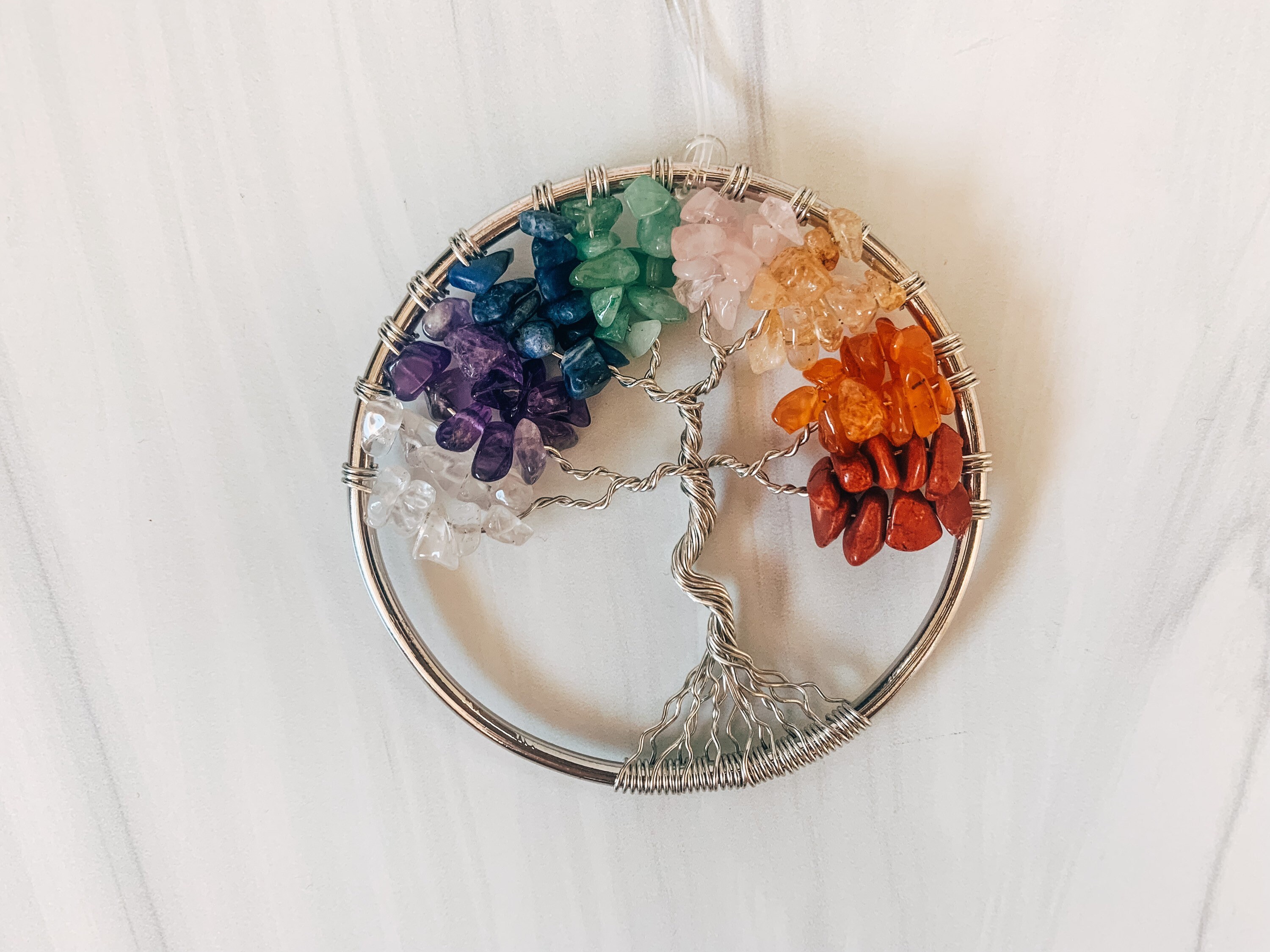Rainbow Tree of Life Ornament Crystal Car Charm Tree of Life - Etsy