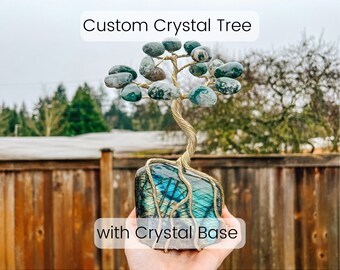 Custom Crystal Tree With Rock Base Crystals Wired Crystal | Etsy