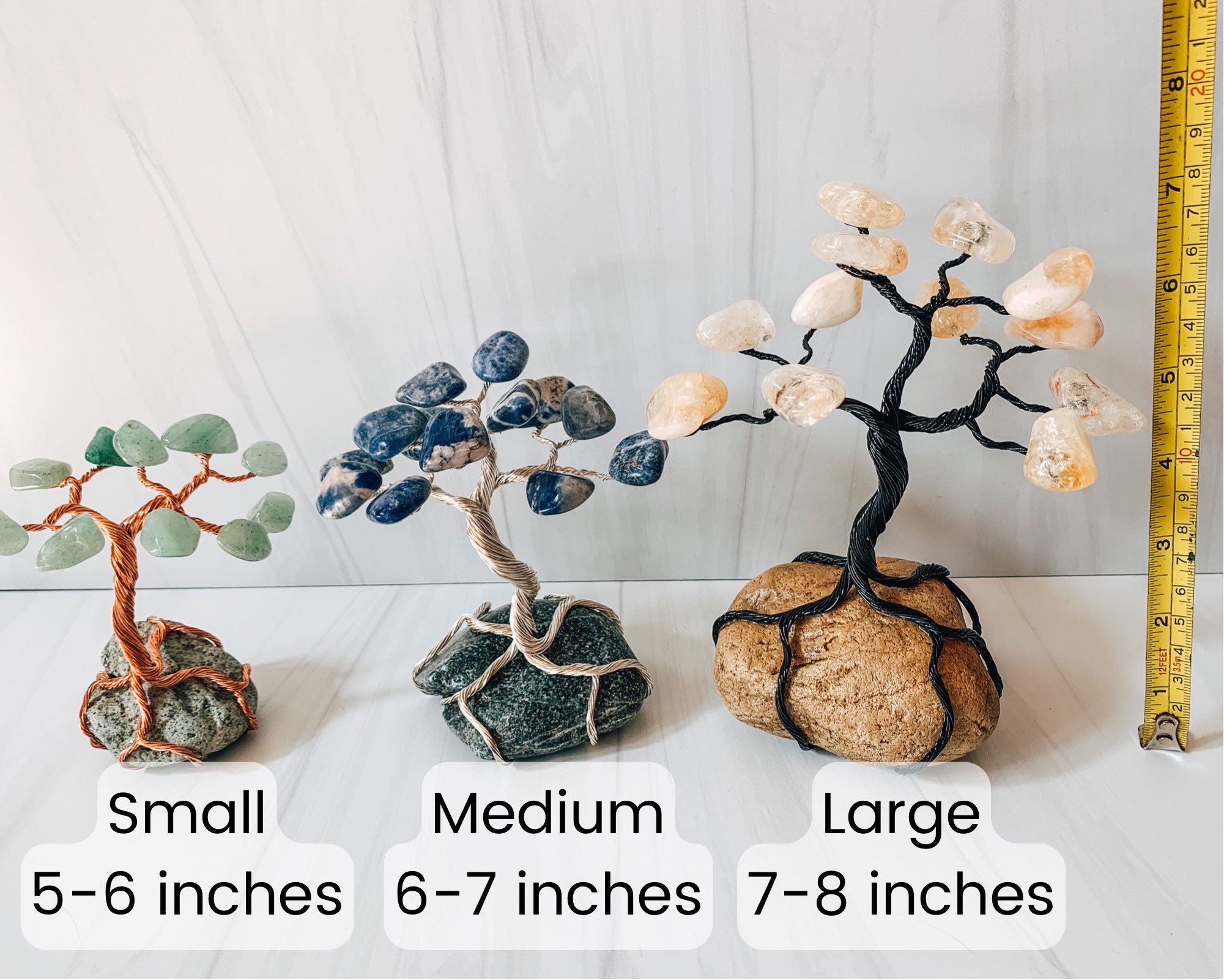 Custom Crystal Tree With Rock Base, Crystals Wired Crystal Tree, Custom ...
