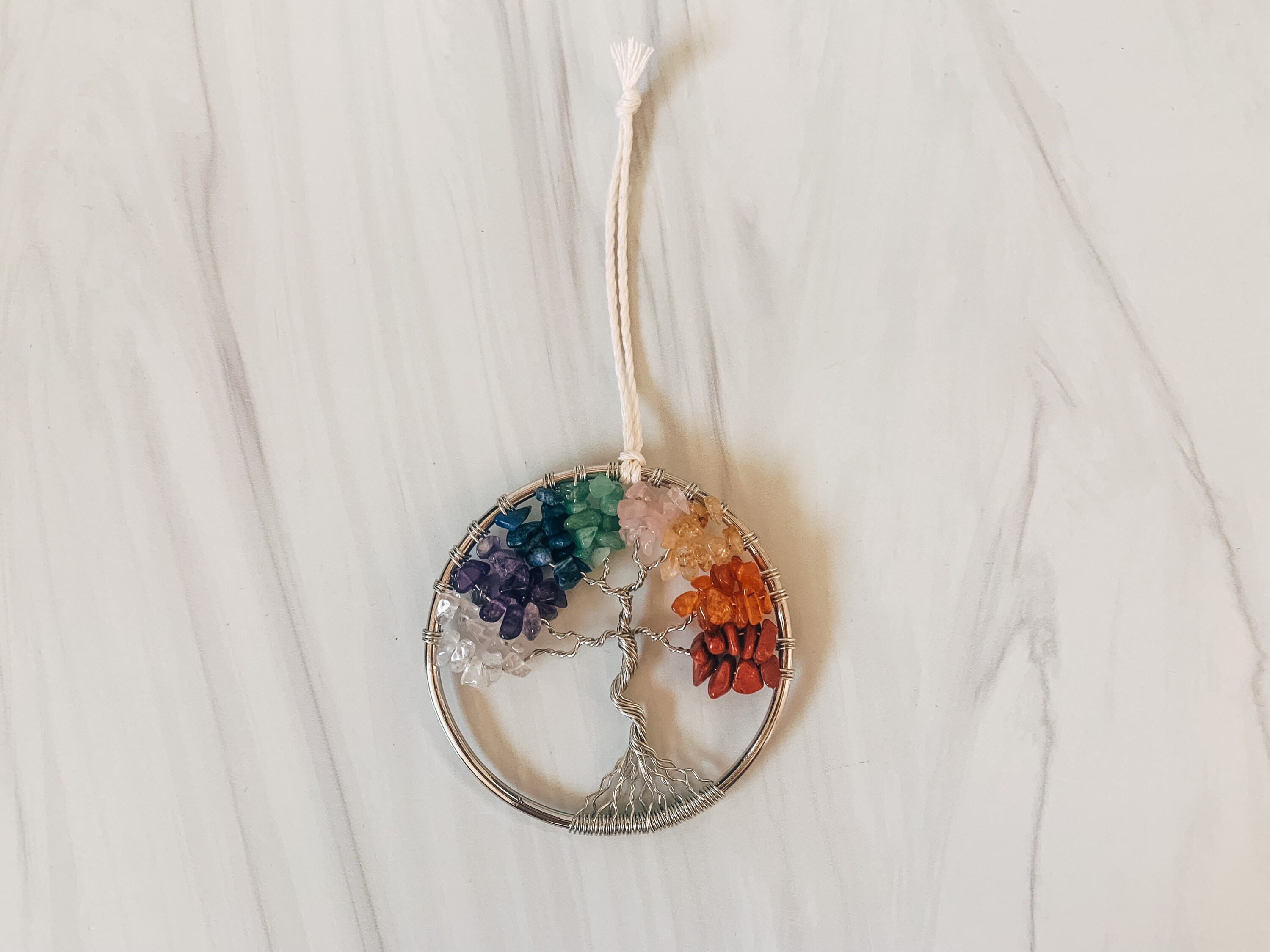 Rainbow Tree of Life Ornament Crystal Car Charm Tree of Life - Etsy