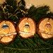 Hand Painted Little Gold Bird Keeping Warm in the Snow, Christmas ...