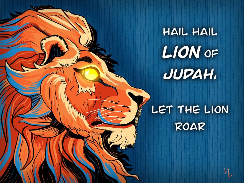 Lion of Judah Digital Painting – Majestic Biblical Art Print - Etsy