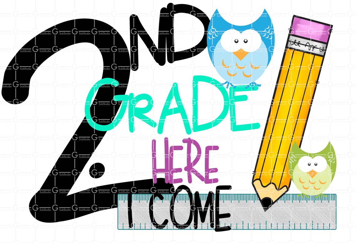 Back to School Second-grade Clipart PNG File for - Etsy