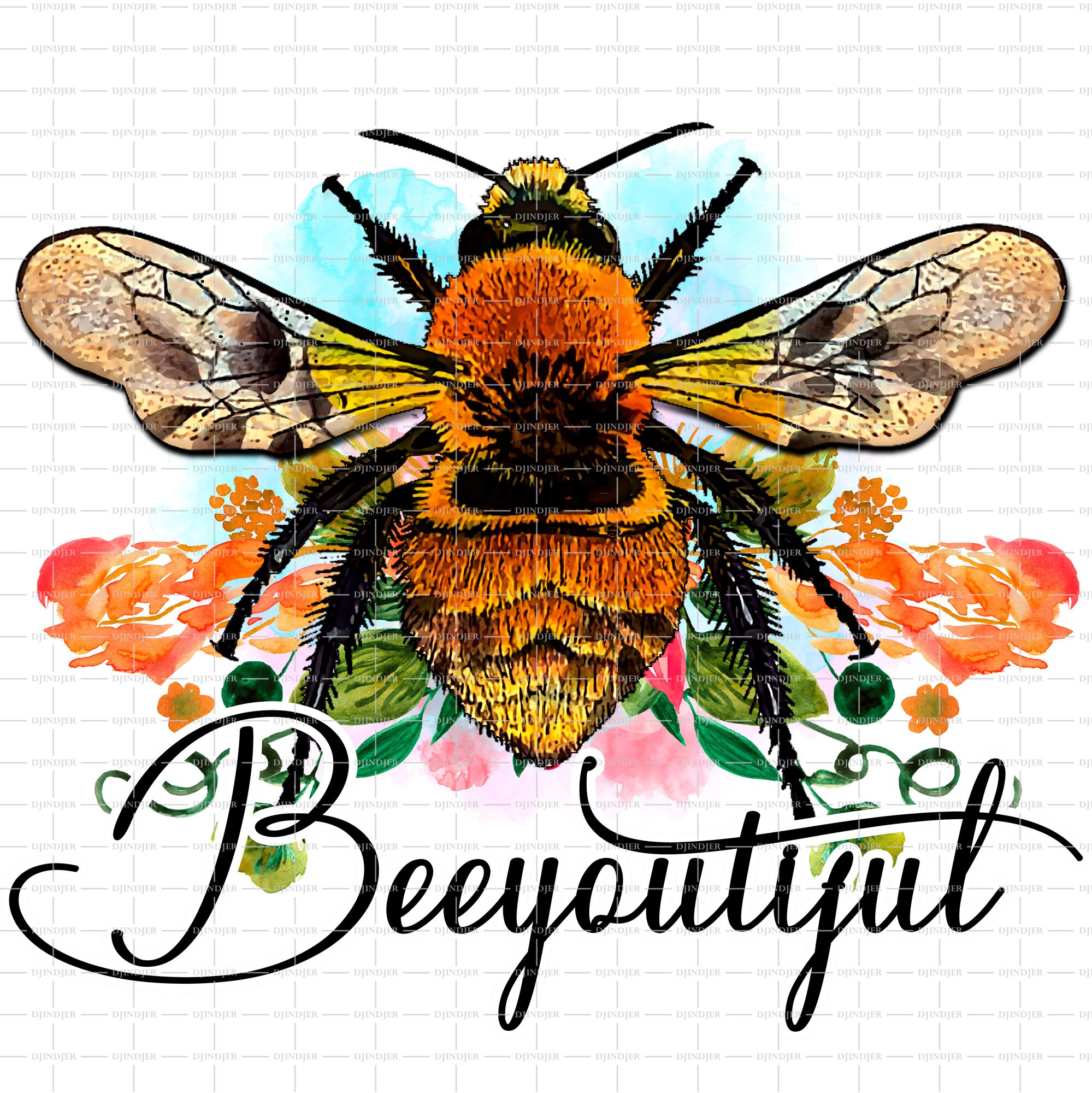 Bee You Tiful Sublimation PNG Design Be You Tiful Png Bee | Etsy
