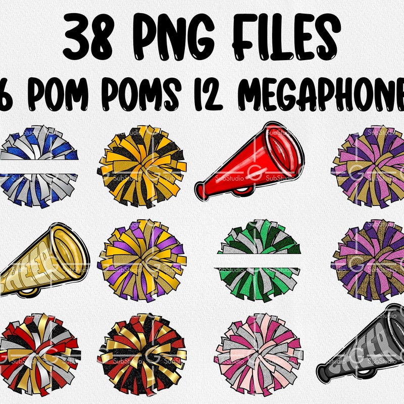 Mega Phone and Pom Poms - Etsy
