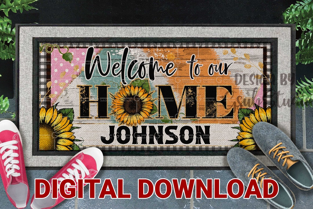 Doormat Sublimation Design PNG, Welcome to Our Home Sublimation ...