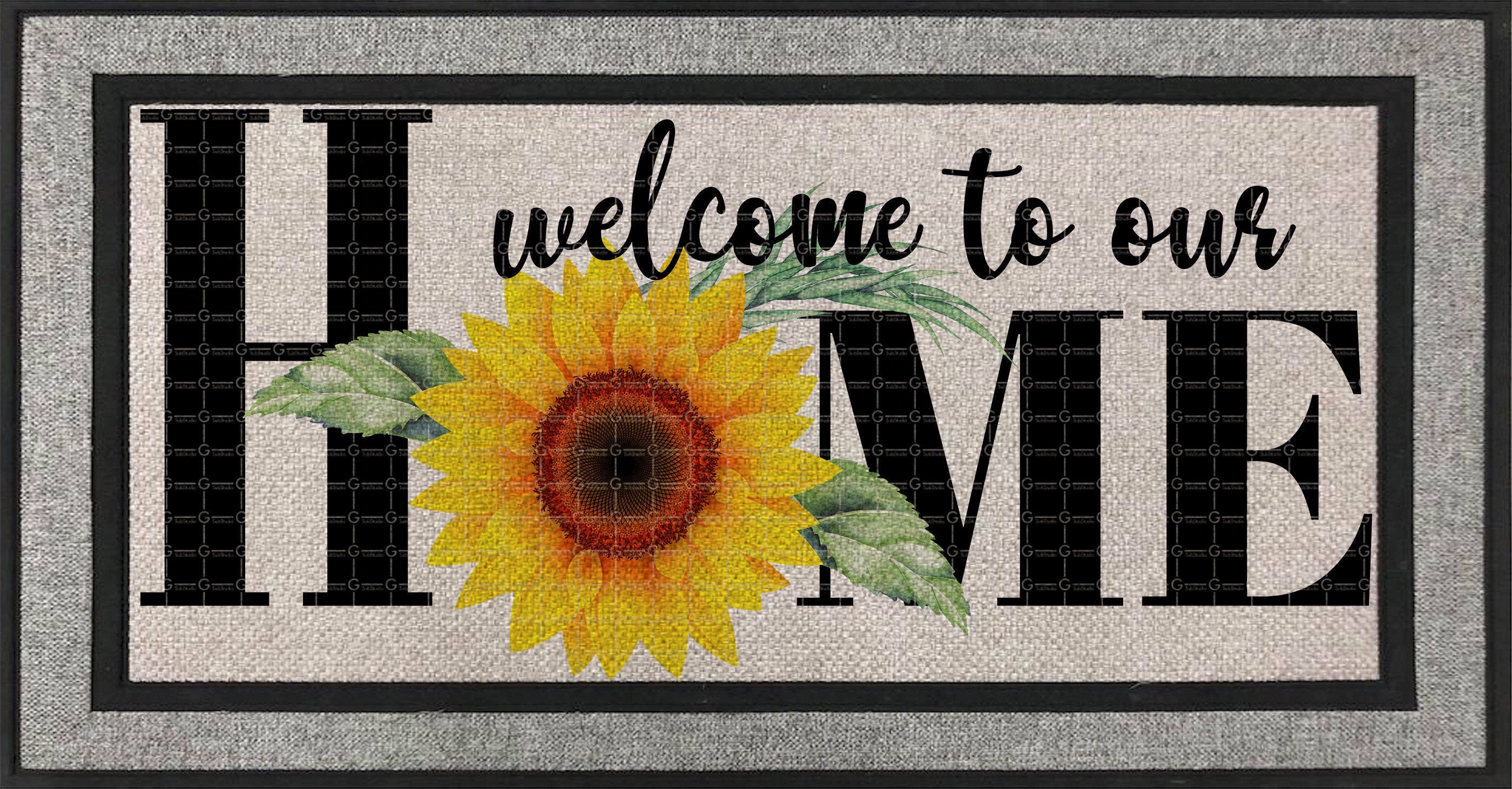 Welcome Doormat Sublimation Design PNG Welcome to Our Home Sunflower ...