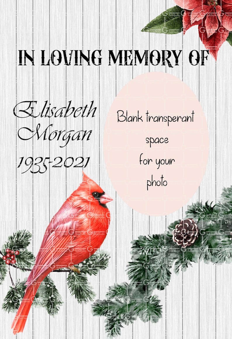 In Loving Memory Cardinal Garden Flag Sublimation Digital File ...