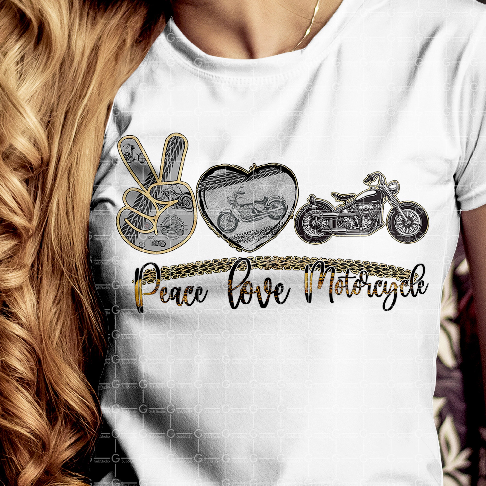 Peace Love Motorcycle Sublimation designs download Peace Love | Etsy