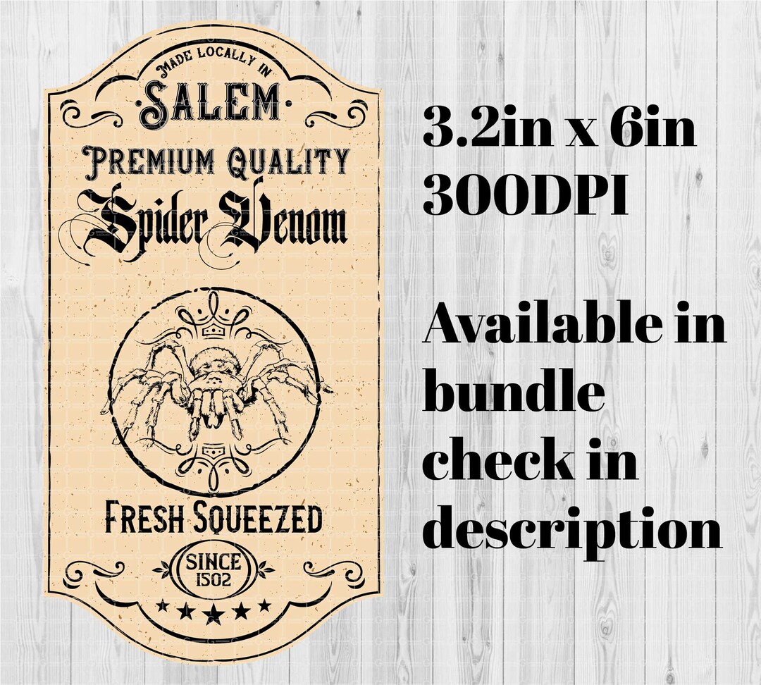 Witches Brew Spider Venom Label for Sublimation Waterslide - Etsy