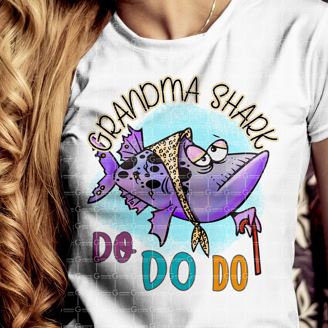 Grandma Shark Sublimation Design Download Mother's Day Png Printable ...