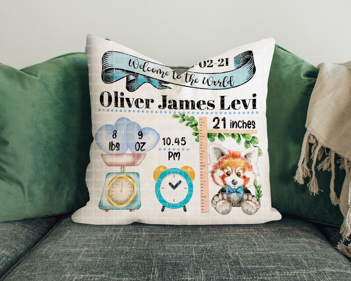 Boy Birth Stat Template Sublimation Designs, Welcome to the World Red ...