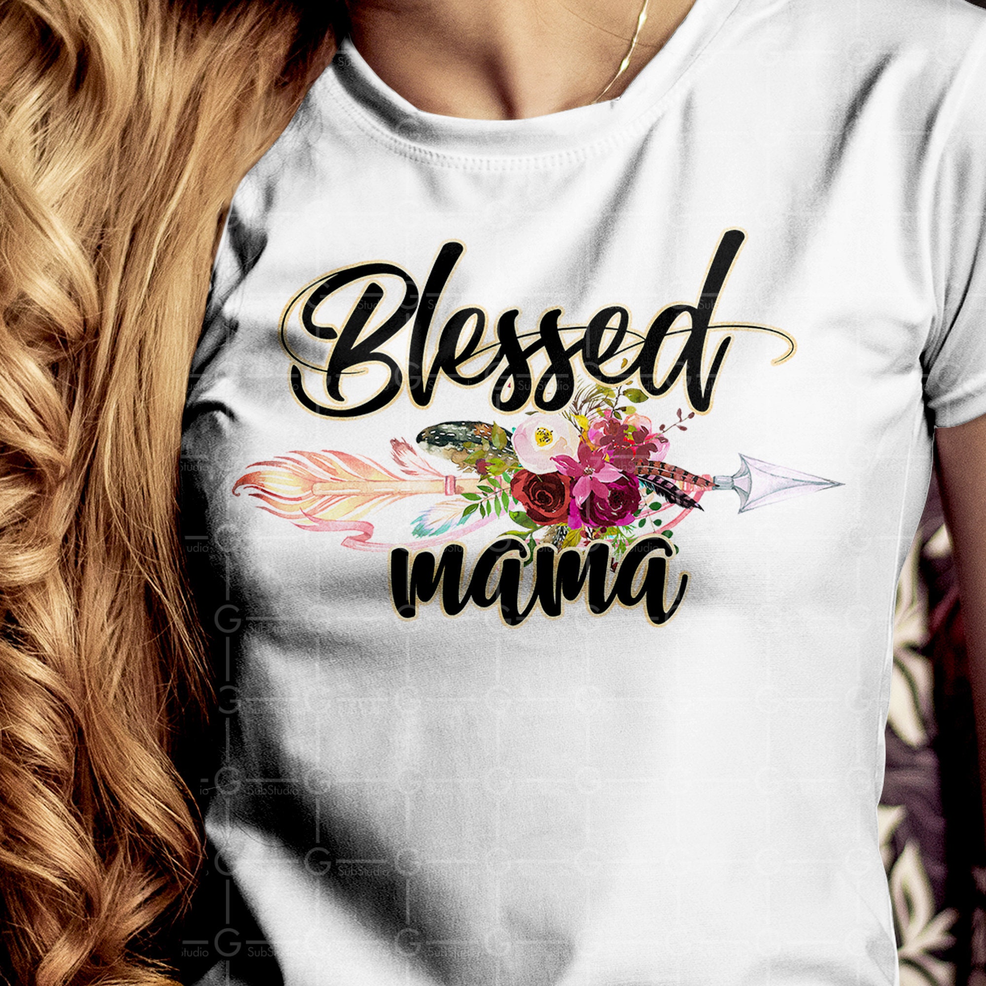 Blessed Mama Sublimation Design Download Png Mom Etsy