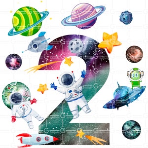 Kids 2 Years Birthday Astronaut Sublimation Design Png Space 2nd B-day ...