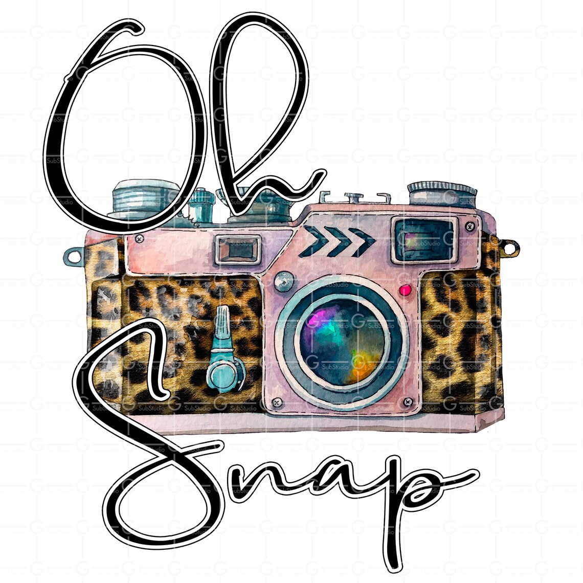 Oh, Snap Camera PNG Digital Download Sublimation Printing, Watercolor ...