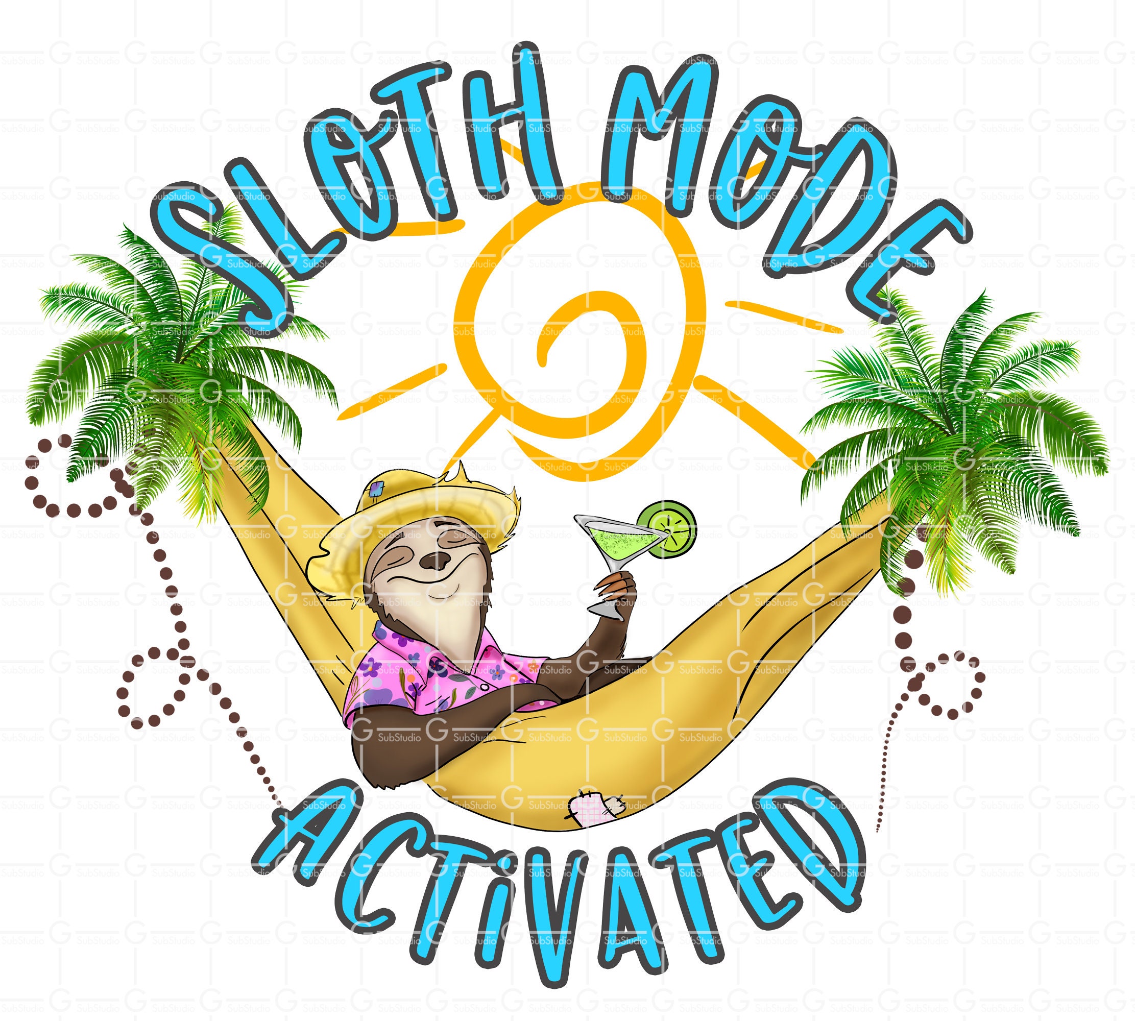 Sloth sublimation design download Sloth Mode Activated PNG | Etsy