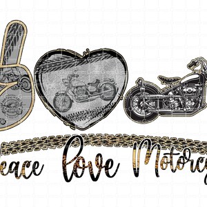 Peace Love Motorcycle Sublimation Designs Download, Peace Love Design ...