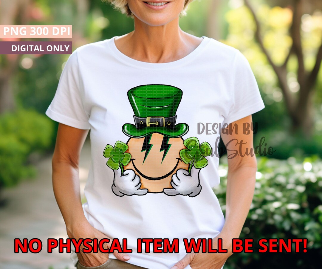 Retro Smiley St. Patrick’s Day PNG Cute Lucky Digital Download Perfect ...