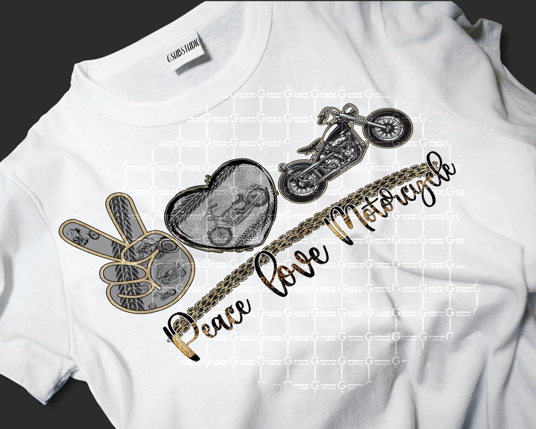 Peace Love Motorcycle Sublimation Designs Download, Peace Love Design ...