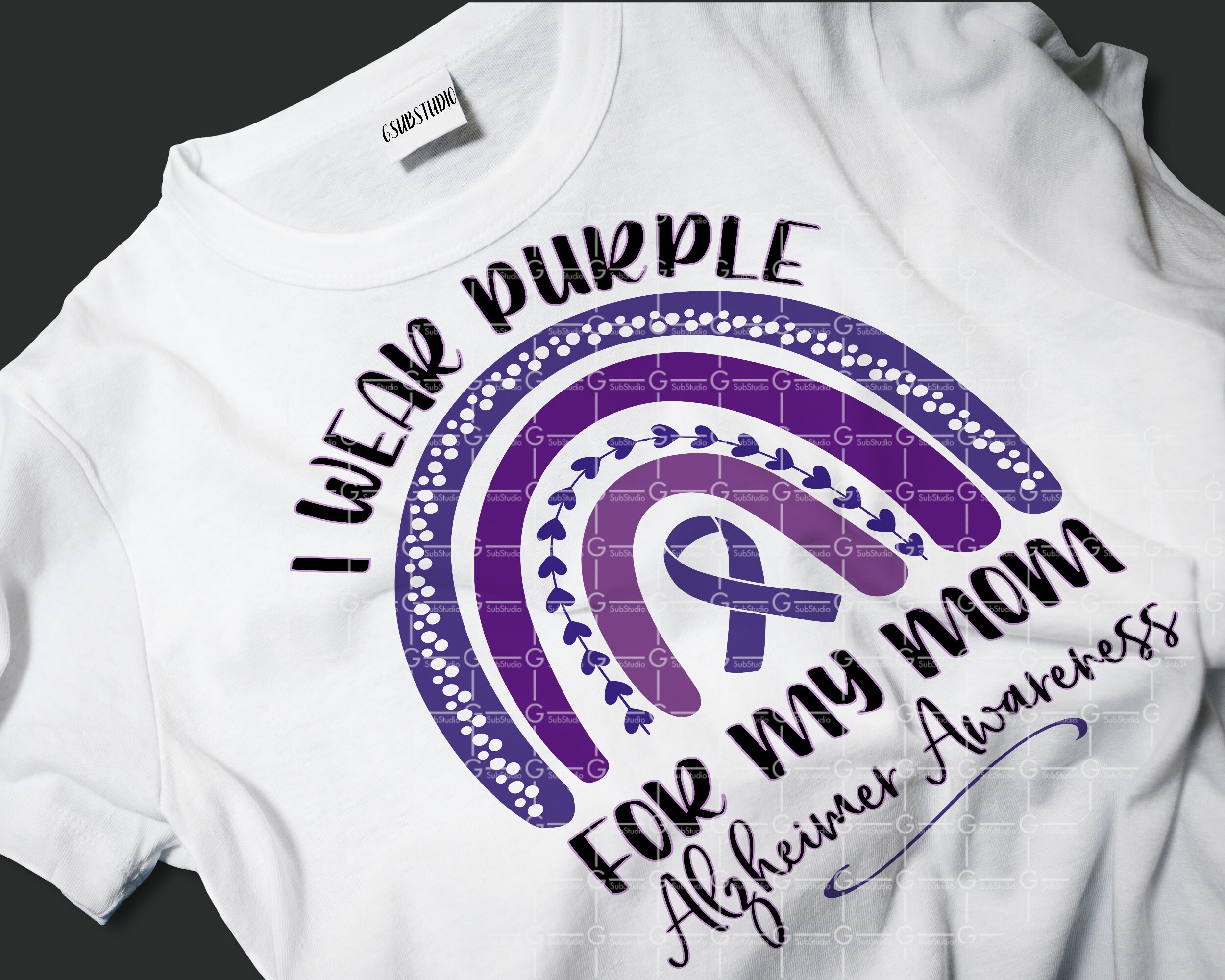 I Wear Purple for My Mom, Sublimation Designs Download, Alzheimer PNG ...