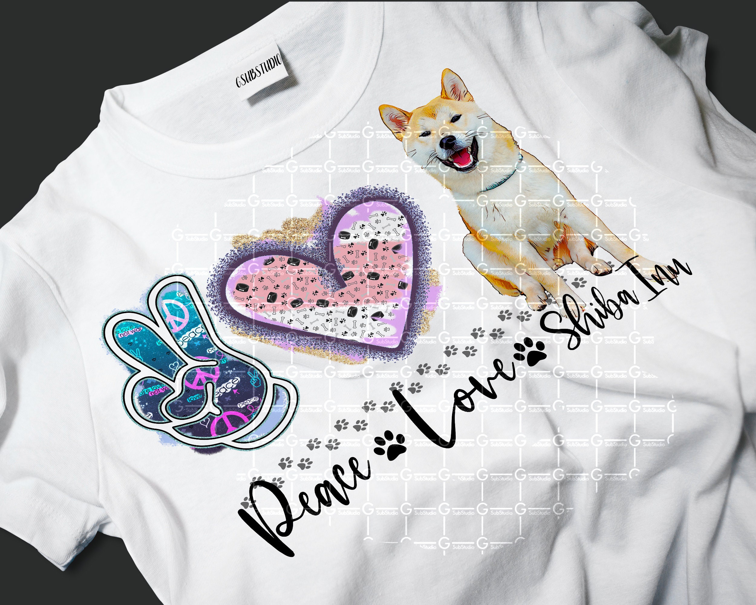 Shiba Inu Png Peace Love Shiba Inu Png Sublimation Design - Etsy
