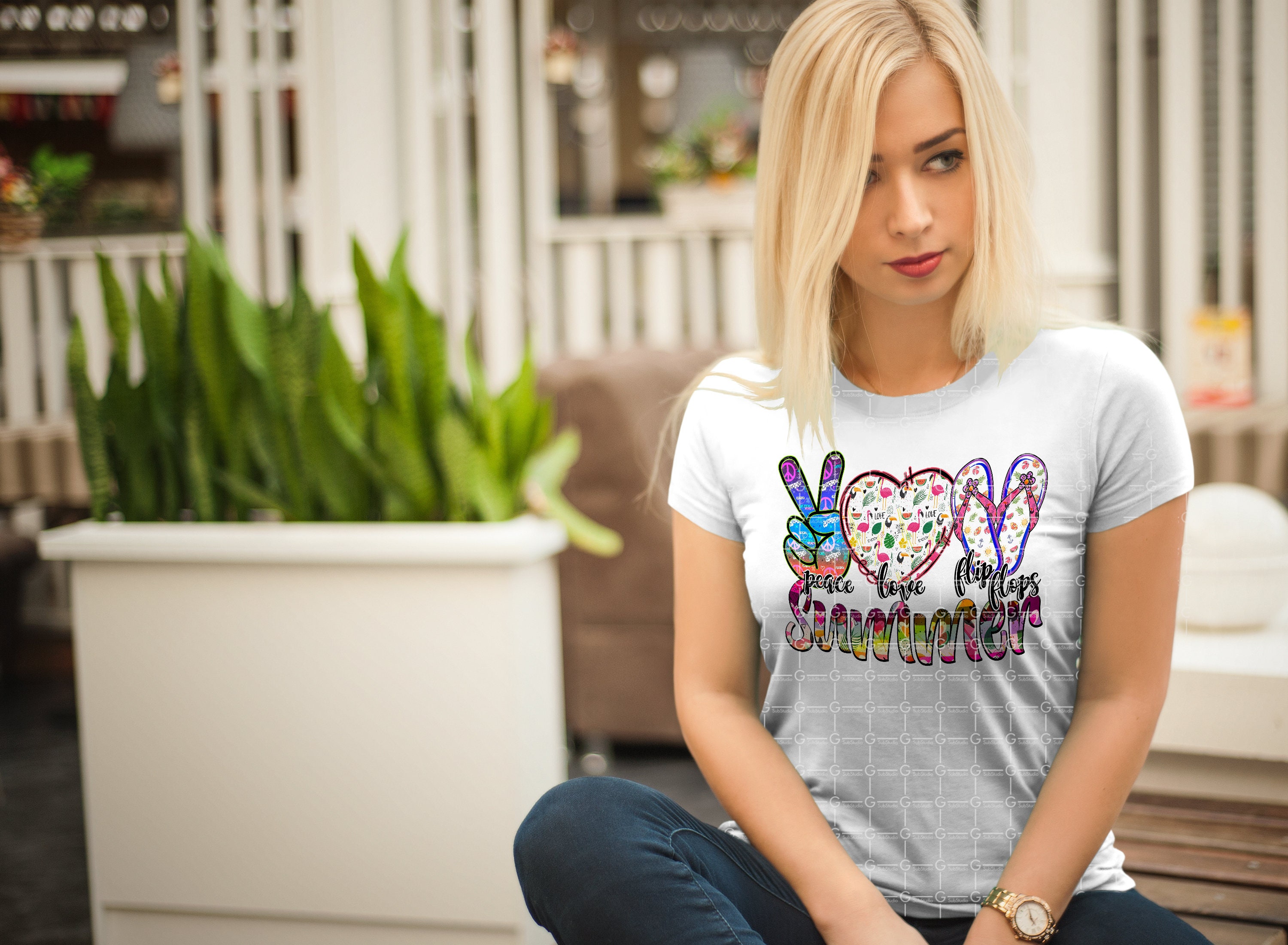 Peace Love Flip Flops Sublimation Design DTG Printing - Etsy