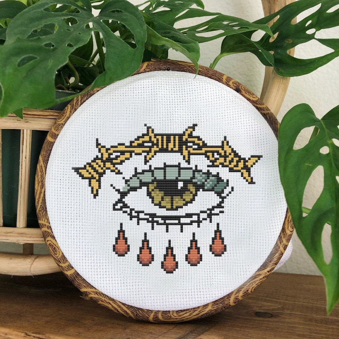 Barb Wire Eyeball - American Traditional Tattoo - Cross Stitch Pattern ...